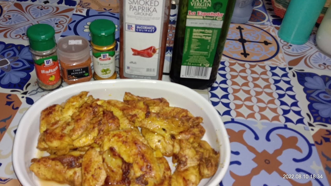 How To cook chicken breast with turmeric powder And olive oil - YouTube