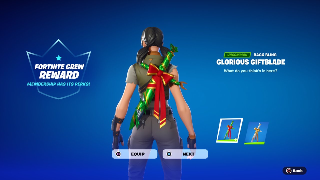 HOW TO GET GILDED GLORIOUS GIFTBLADE BACK BLING IN FORTNITE! - YouTube