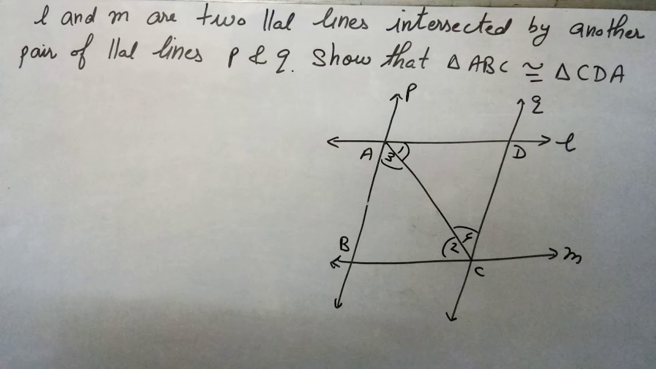 Ex 7.1Q.N4,l and m are two llal lines intersected by llal lines p and q ...