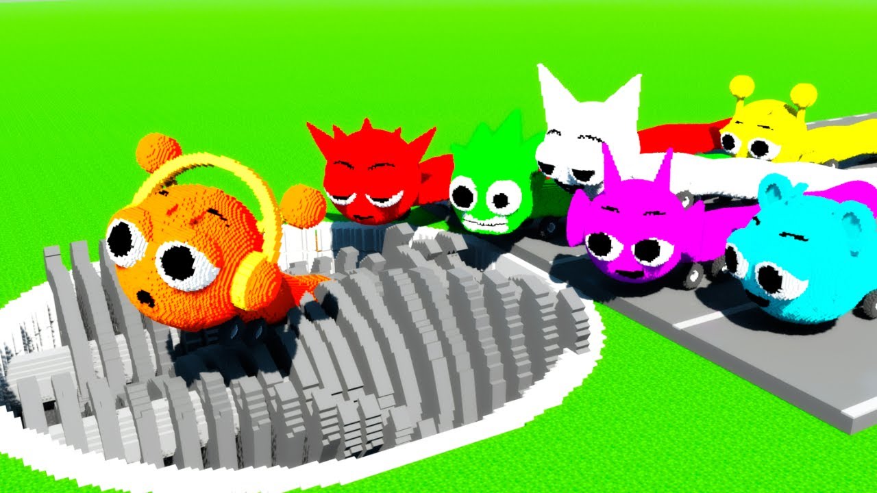 SPRUNKI WORMS vs GIANT SHREDDER - YouTube