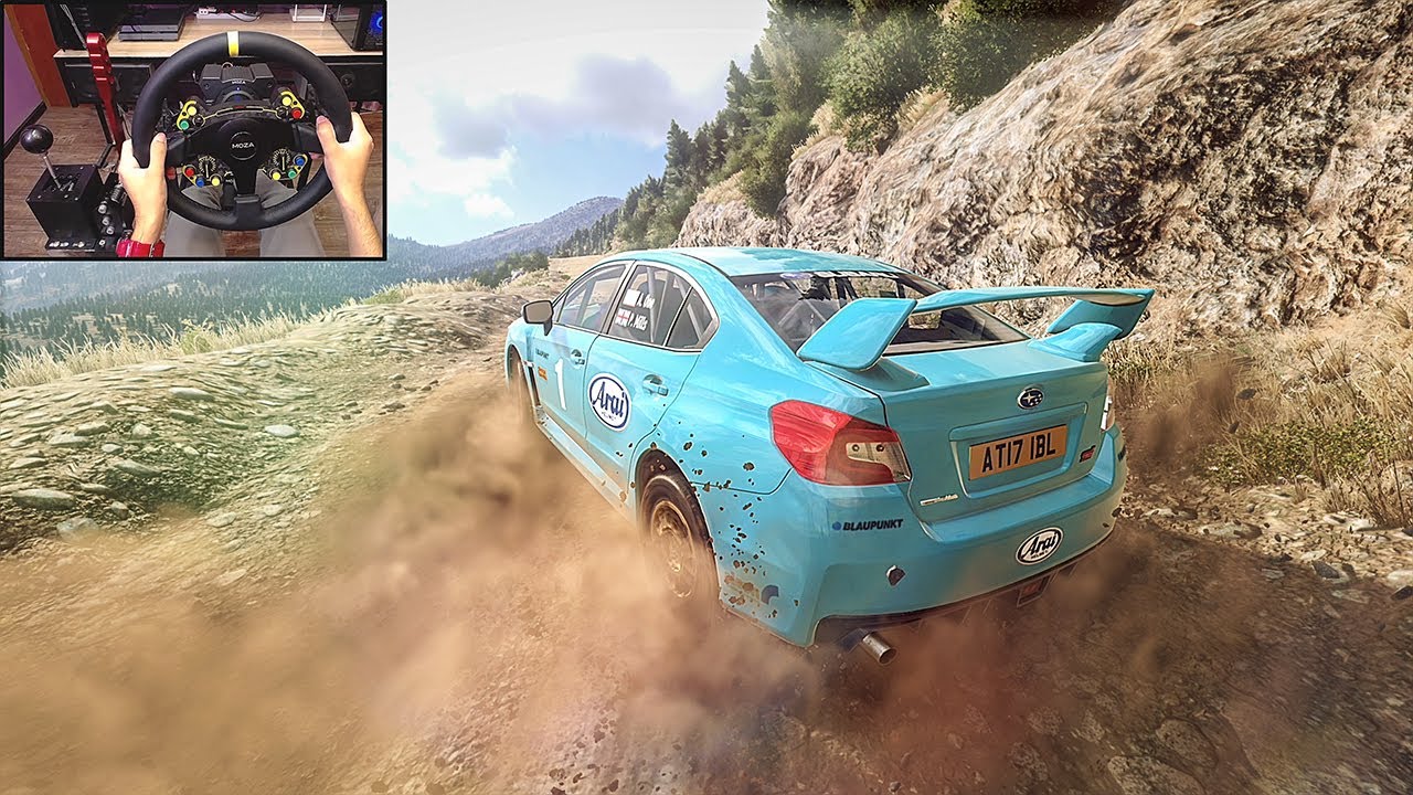 Subaru WRX STI | Dirt Rally 2.0 | Moza R9 Steering Wheel - YouTube