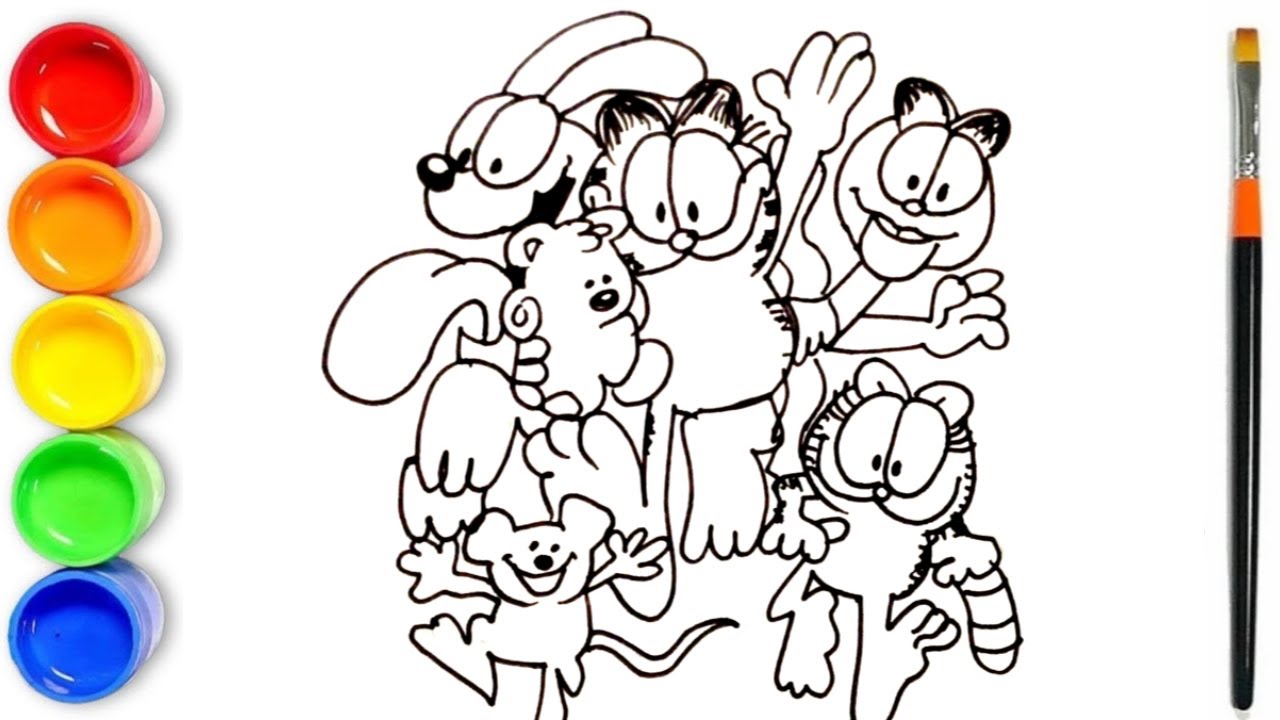 Drawing the Garfield Movie All Characters | Drawing Garfield, Odie ...