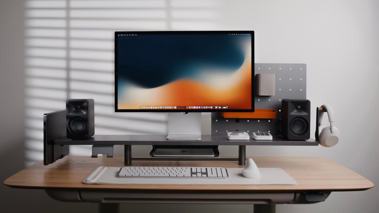 Ergonomic Standing Tech Desk Setup Build // COLAMY LumiDesk! - YouTube