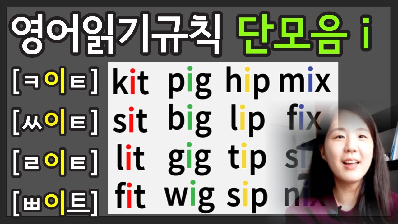 영어읽기규칙 5 파닉스 단모음 I I 영어읽는방법 Youtube