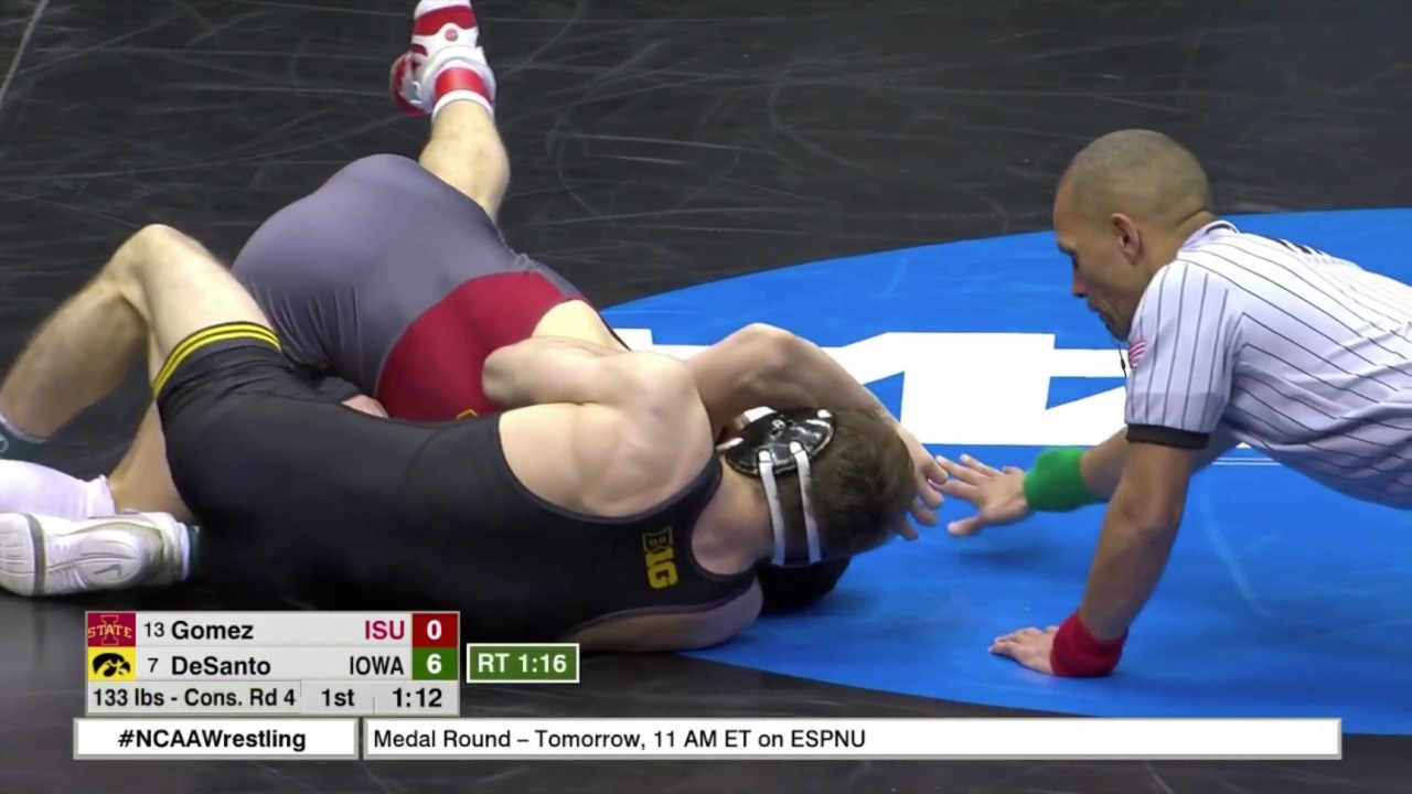 133lbs: Austin Desanto (Iowa) maj dec Austin Gomez (Iowa State) - YouTube