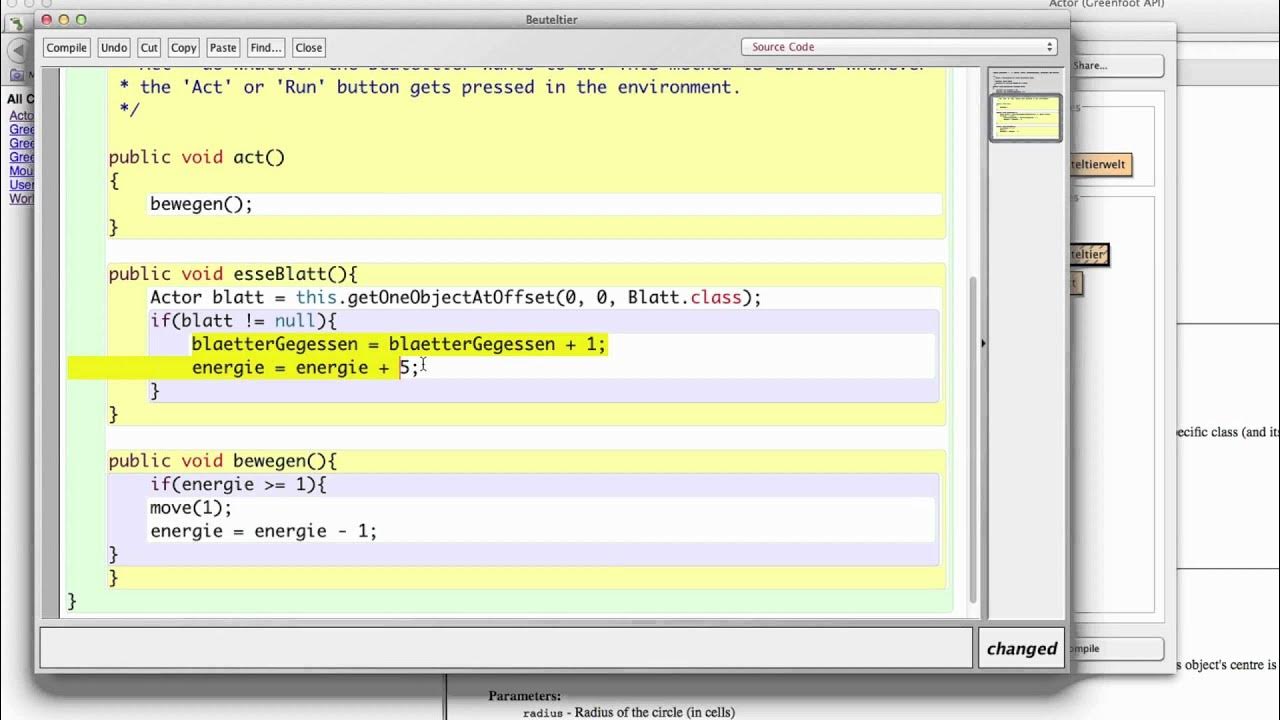 Greenfoot Java Tutorial 3 - Die Methode "EsseBlatt" - Full HD - YouTube