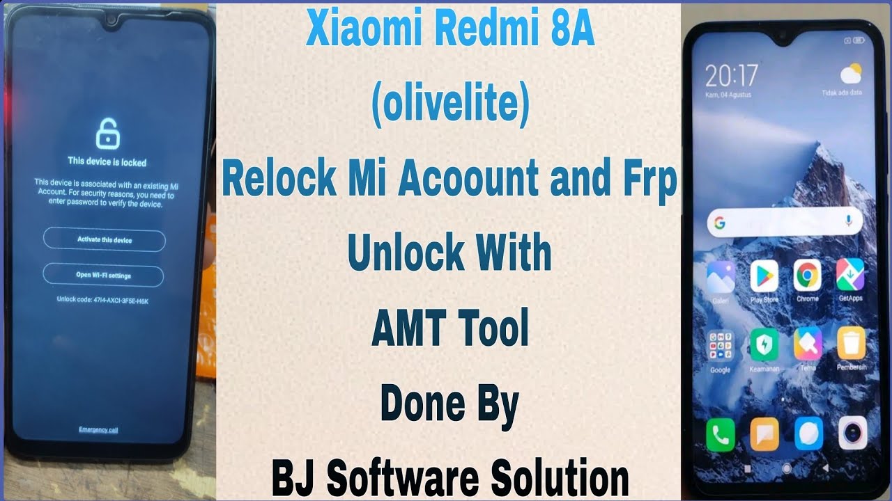 Xiaomi Redmi 8A (olivelite) Relock Mi Acoount and Frp Unlock With AMT ...
