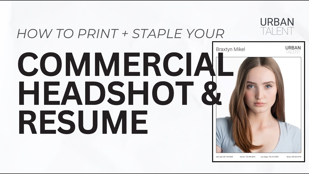 How to Print & Staple Commercial Headshot & Resume - YouTube