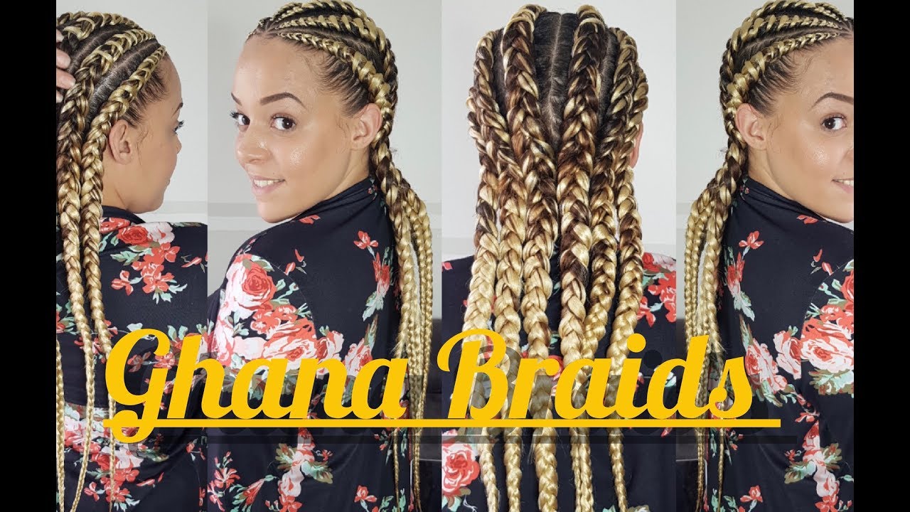 Tutorial Ghana braids /Cornrows - YouTube
