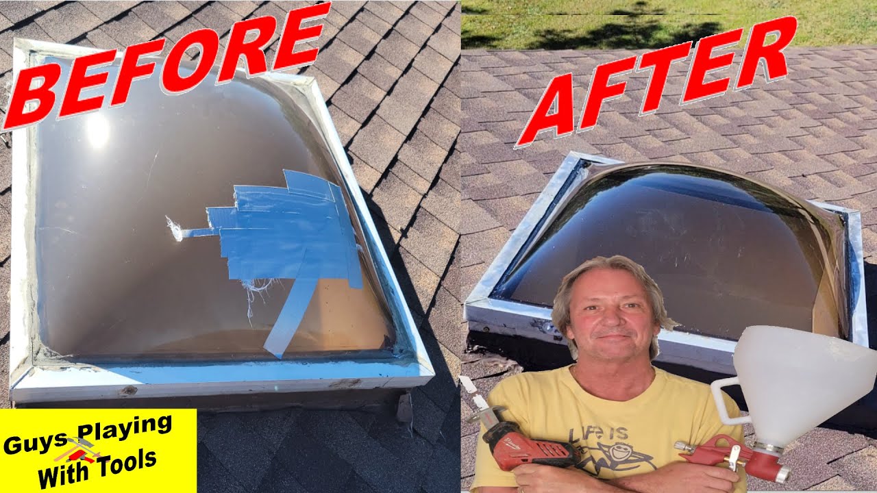 BROKEN SKYLIGHT - Replacing a skylight damaged by hail - DIY - YouTube