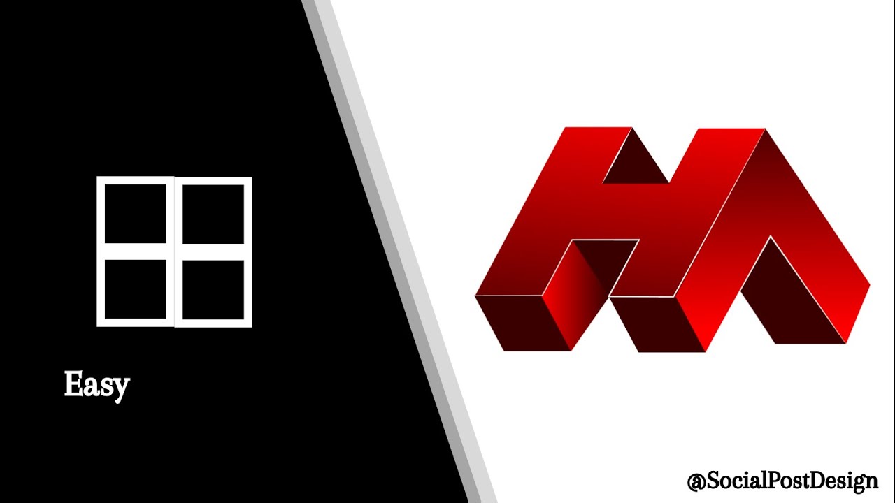 how to draw 3D logo on adobe illustrator. | logo designing on ...