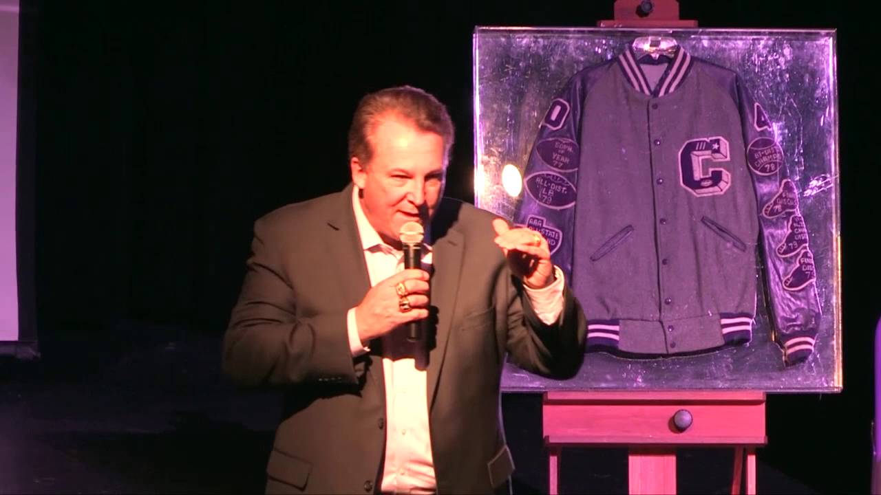 Gary Reasons Delivers Golden Football To Crowley High School - YouTube