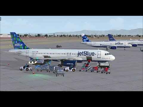 Long Beach (KLGB) to Portsmouth Intl (KPSM) FSX Aerosoft JetBlue A320 ...