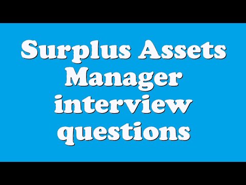 Surplus Assets Manager interview questions - YouTube