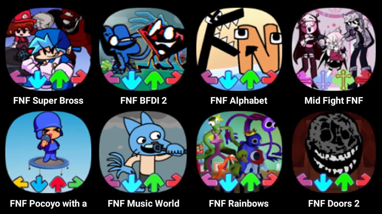 Friday Night Funkin' (Super Bross + Pocoyo + BFDI 2 + Alphabet Lore ...