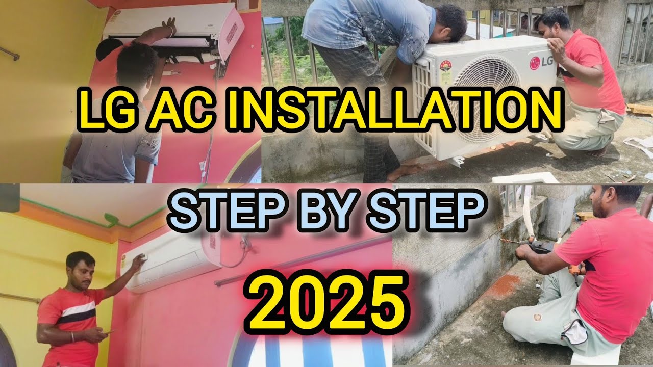 LG Dual Inverter Split AC Installation।How to Install the Dual Inverter ...