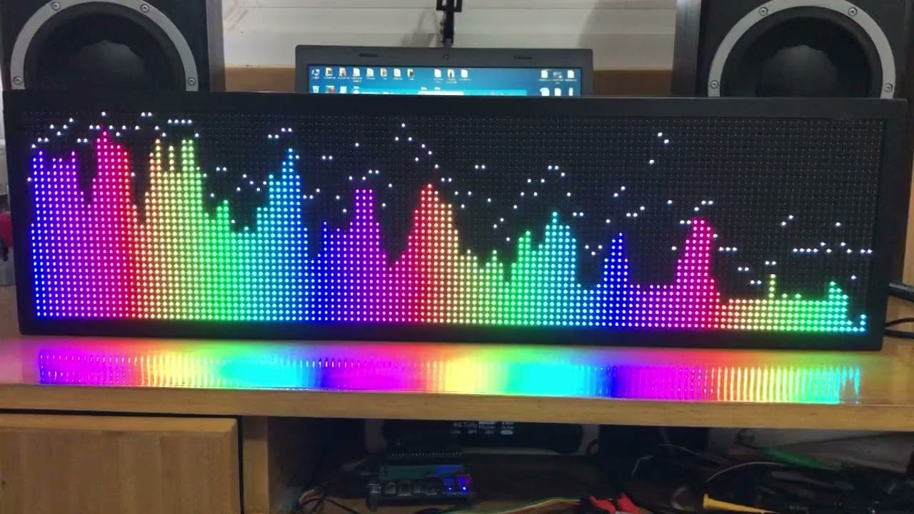 AS1000 full-color music spectrum display - YouTube