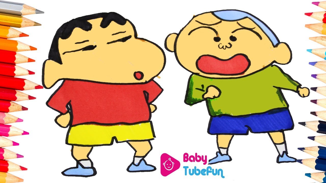 Colouring Shin Chan and Action Kamen, Shin Chan colouring pages for ...