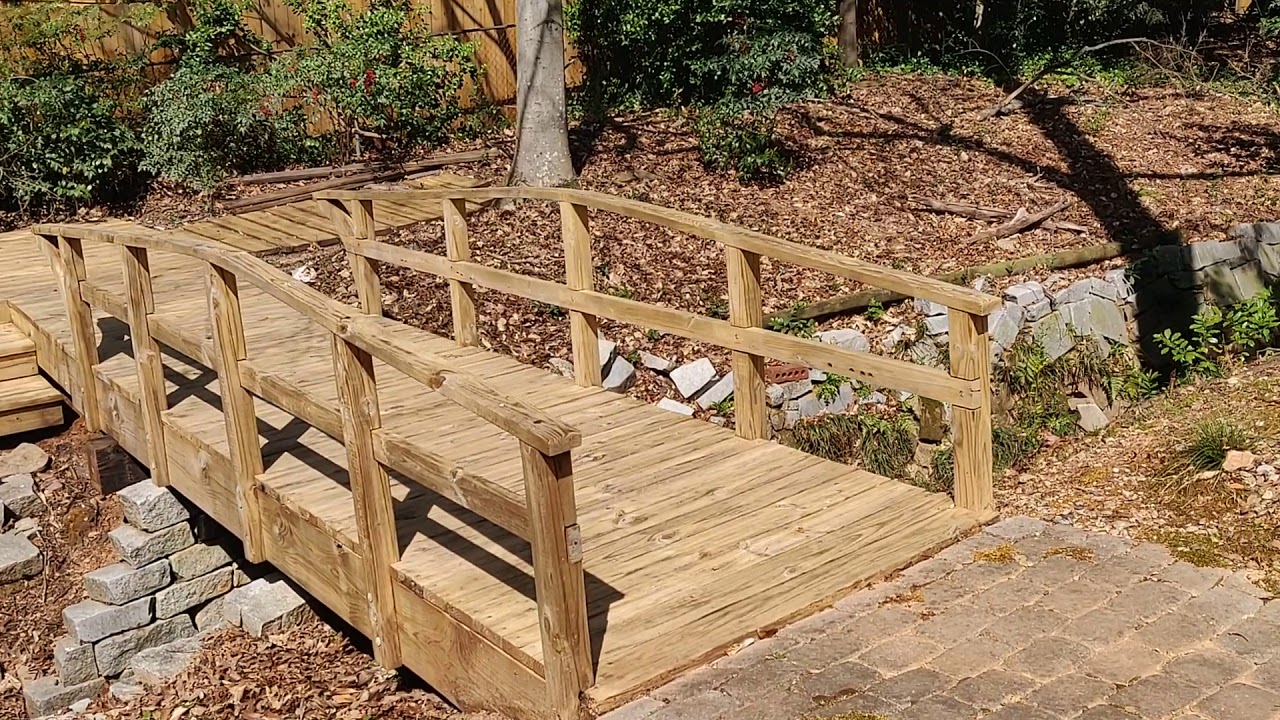 Wood deck footbridge pressure cleaning (after) 2 of 2 - YouTube