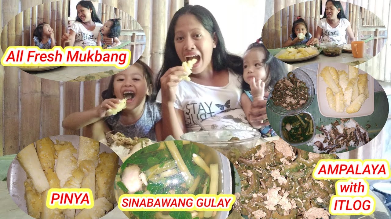 Mukbang ginisang ampalaya with itlog pritong isda pinya at sinabawang ...