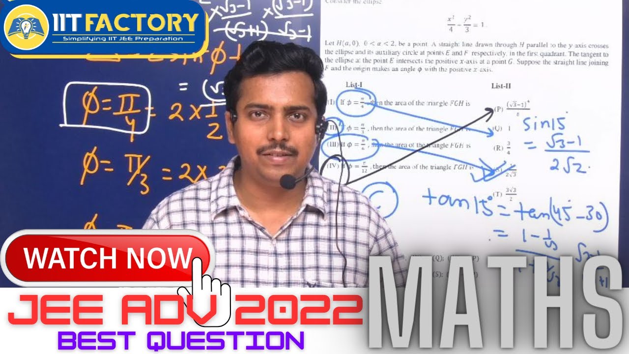 JEE Advanced 2022 | Mathematics | PYQ Solution | Paper 1 | Co-ordinate ...