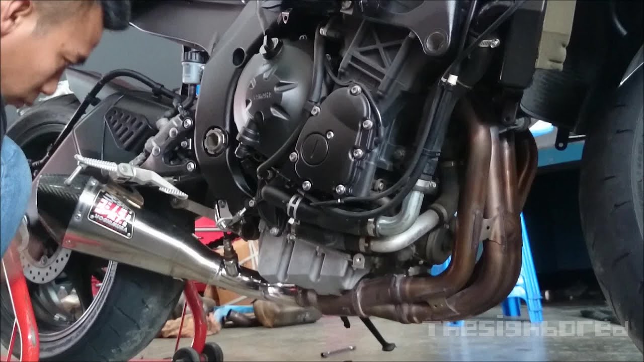 Yamaha YZF R6 Yoshimura R55 with custom link pipe - YouTube