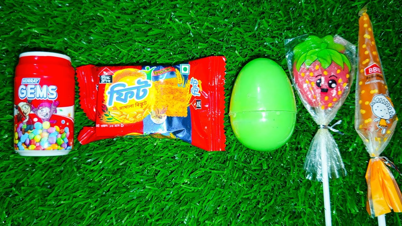 Satisfying video Asmr lollipops, candy,chocobin, biscuits unboxing ...