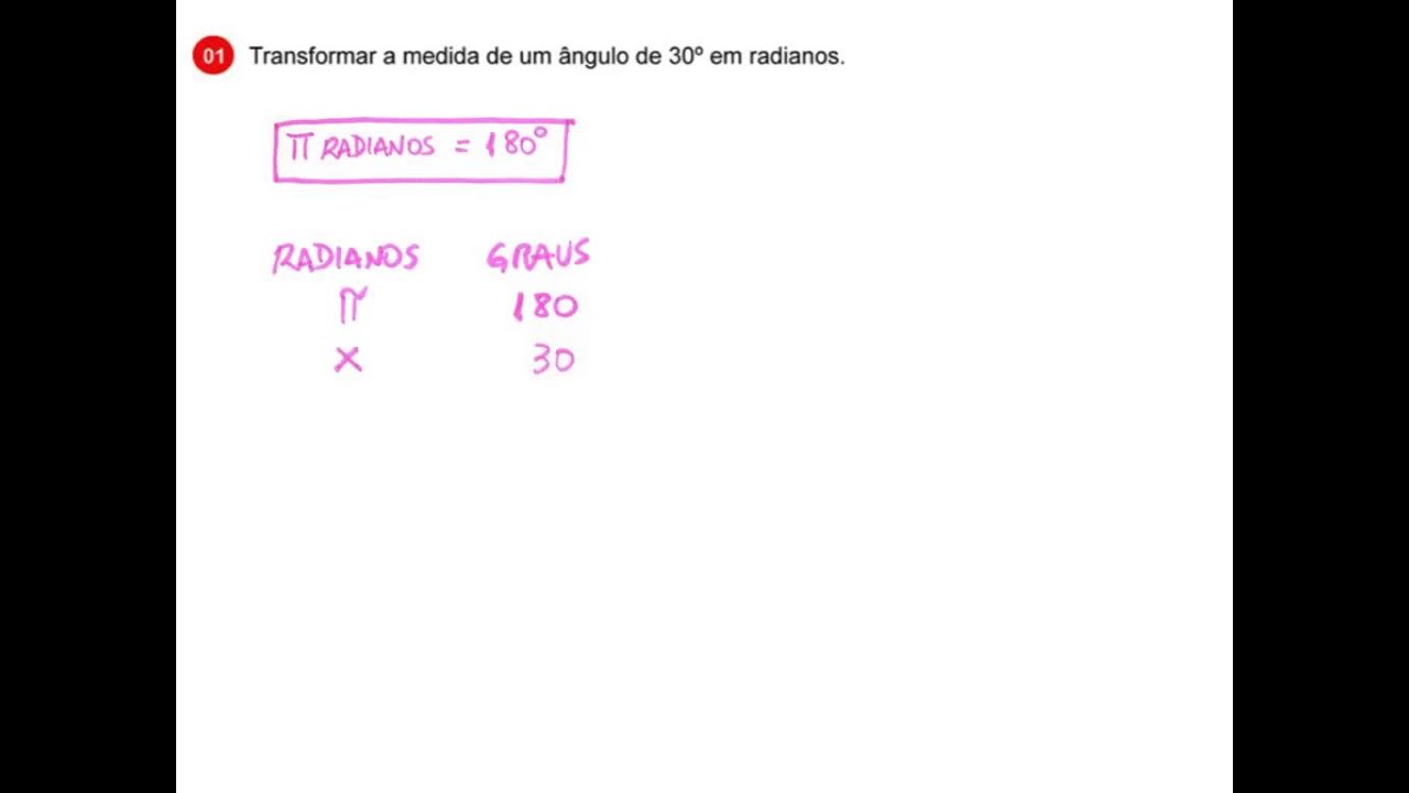 Matemática - Trigonometria - Conversão Graus/Radianos - YouTube