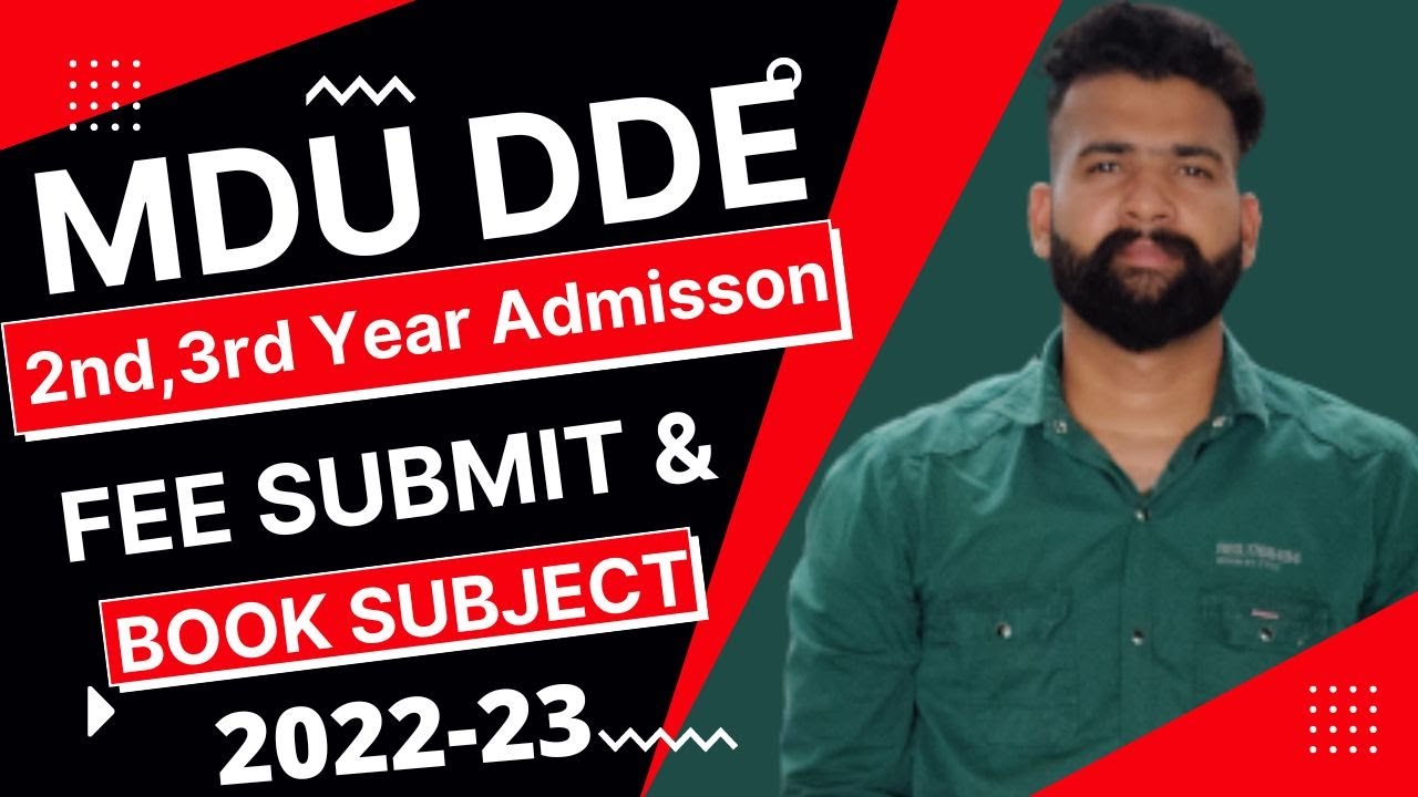 How to Submit MDU DDE 2nd , 3rd year fees online || latest update 2022 ...