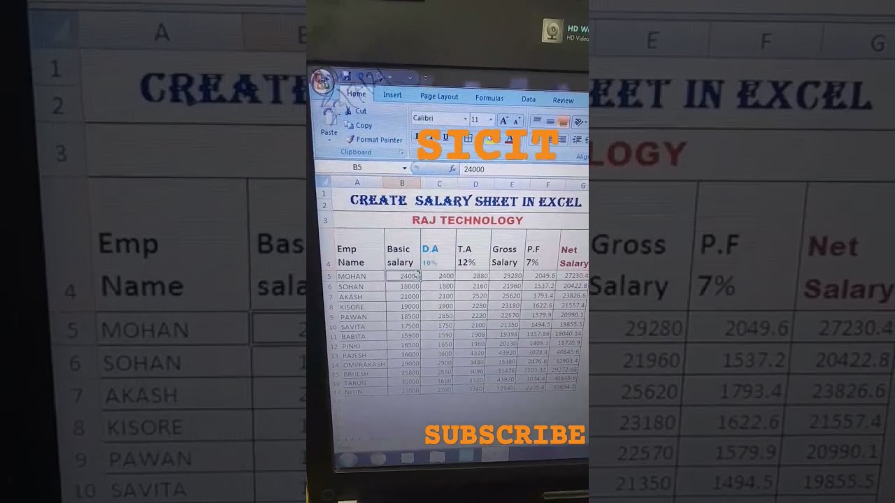 How To Calculate Salary Sheet In Excelsheet With Short Trick YouTube How To Calculate Salary Sheet In Excelsheet With Short Trick YouTube