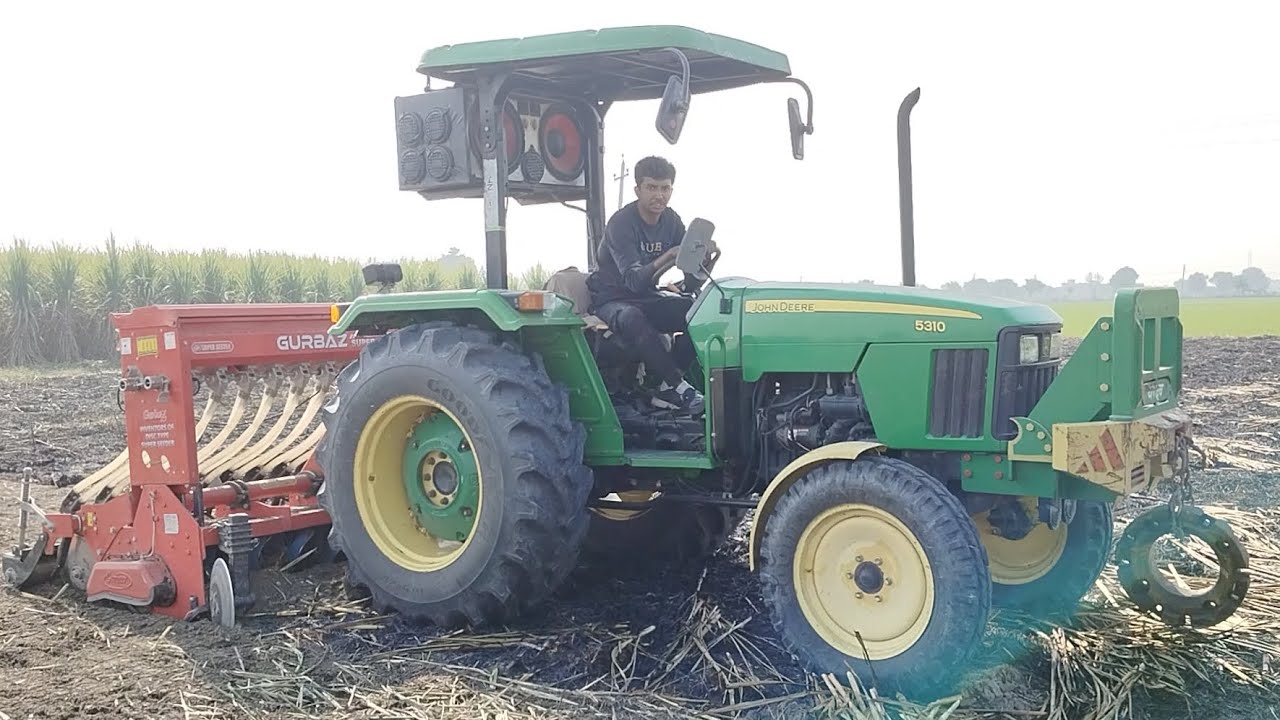 गन्ने के खेत में गुरबाज सुपर सीडर का परफॉर्मेंस | Gurbaz Super seeder performance | John deere ...