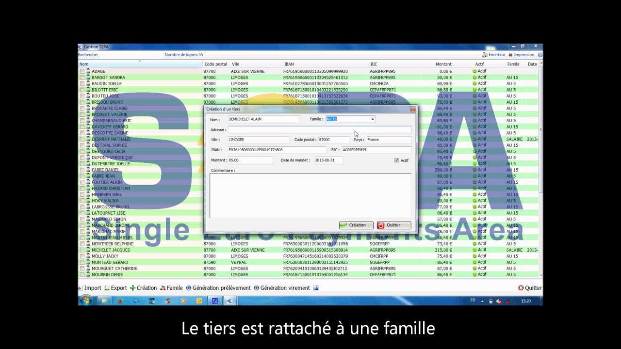Video GENSEP - Génération de fichiers SEPA - Format ISO 20022 - YouTube