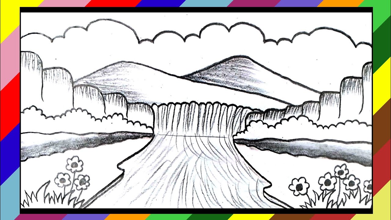 Drawing simple bd scenery | How to draw easy bd scene for beginners ...