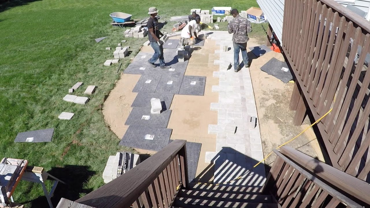 Unilock Paver Patio Installation Time Lapse - YouTube