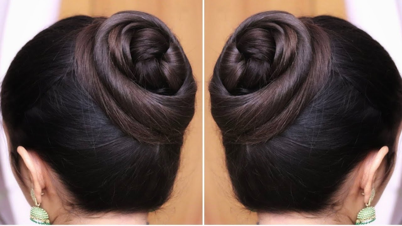 Simple Juda Bun Hairstyle Using Rubber Band | Cute Bun Hairstyle For ...