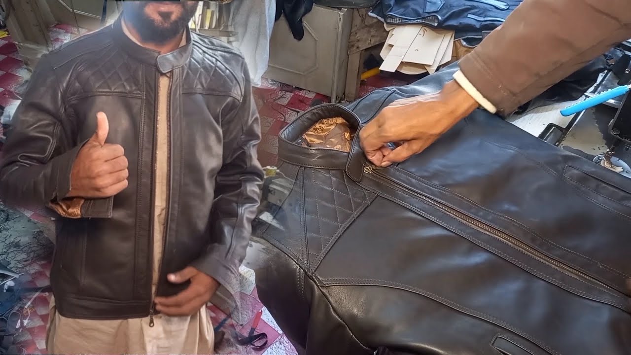 Amazing skill making turning sheepskin in to a leather jacket process ...