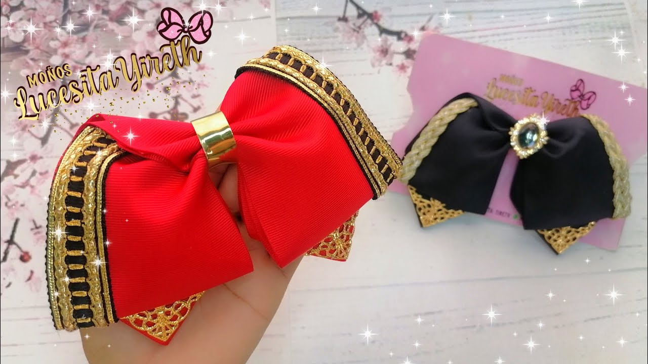 Moño Charro con listón de 7.5 CM/moños para niñas - YouTube