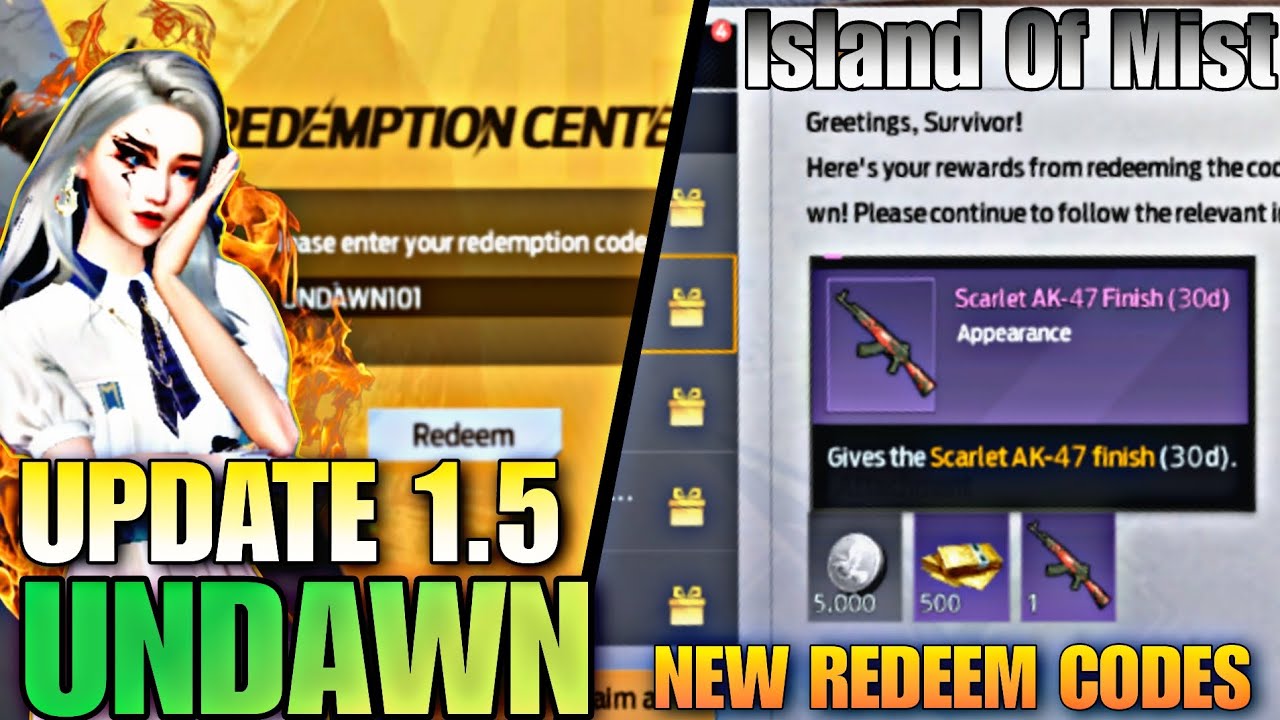 Undawn Redeem Codes Get Free Skins And coupons, Update 1.5 Island Of ...