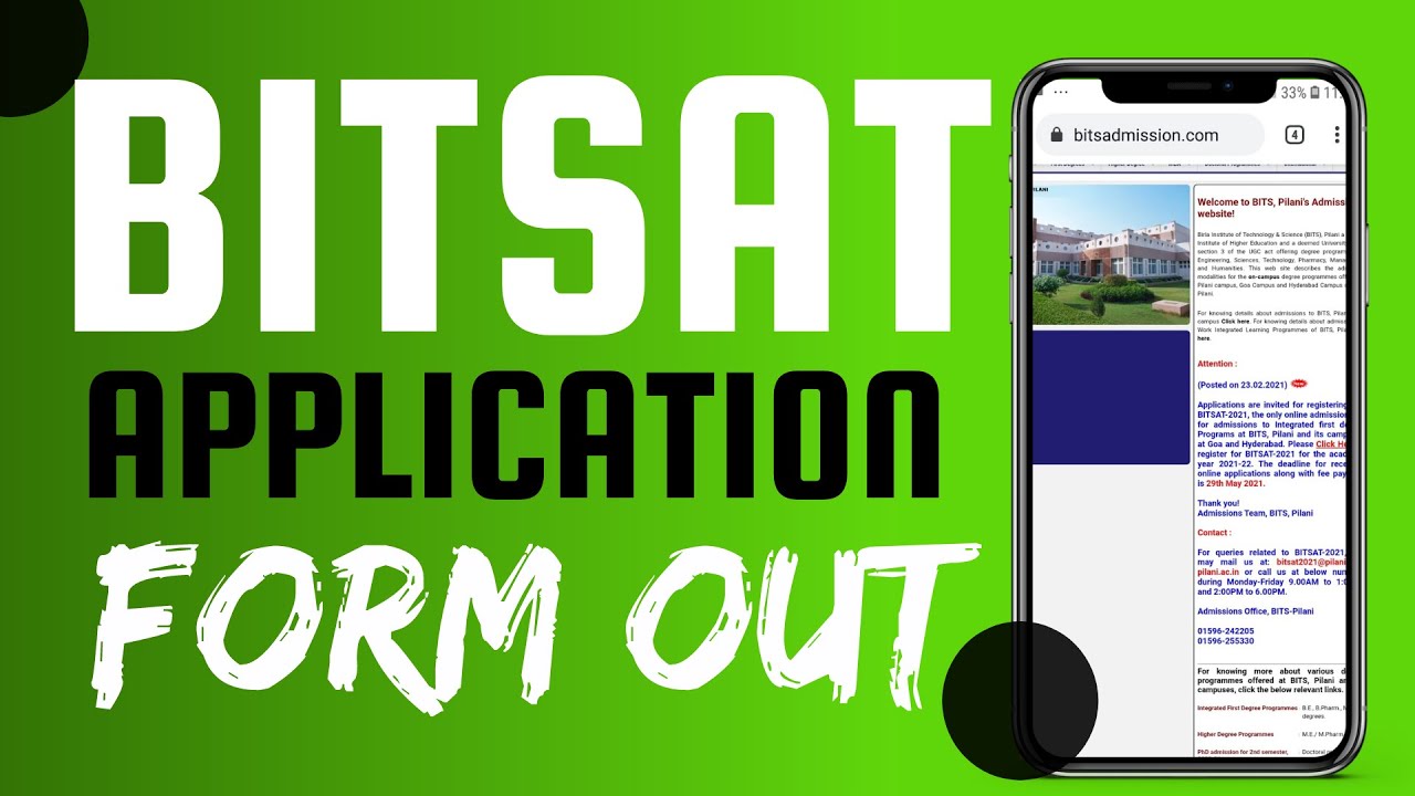 BITSAT 2021 Application form | Exam Pattern | Application form date ...