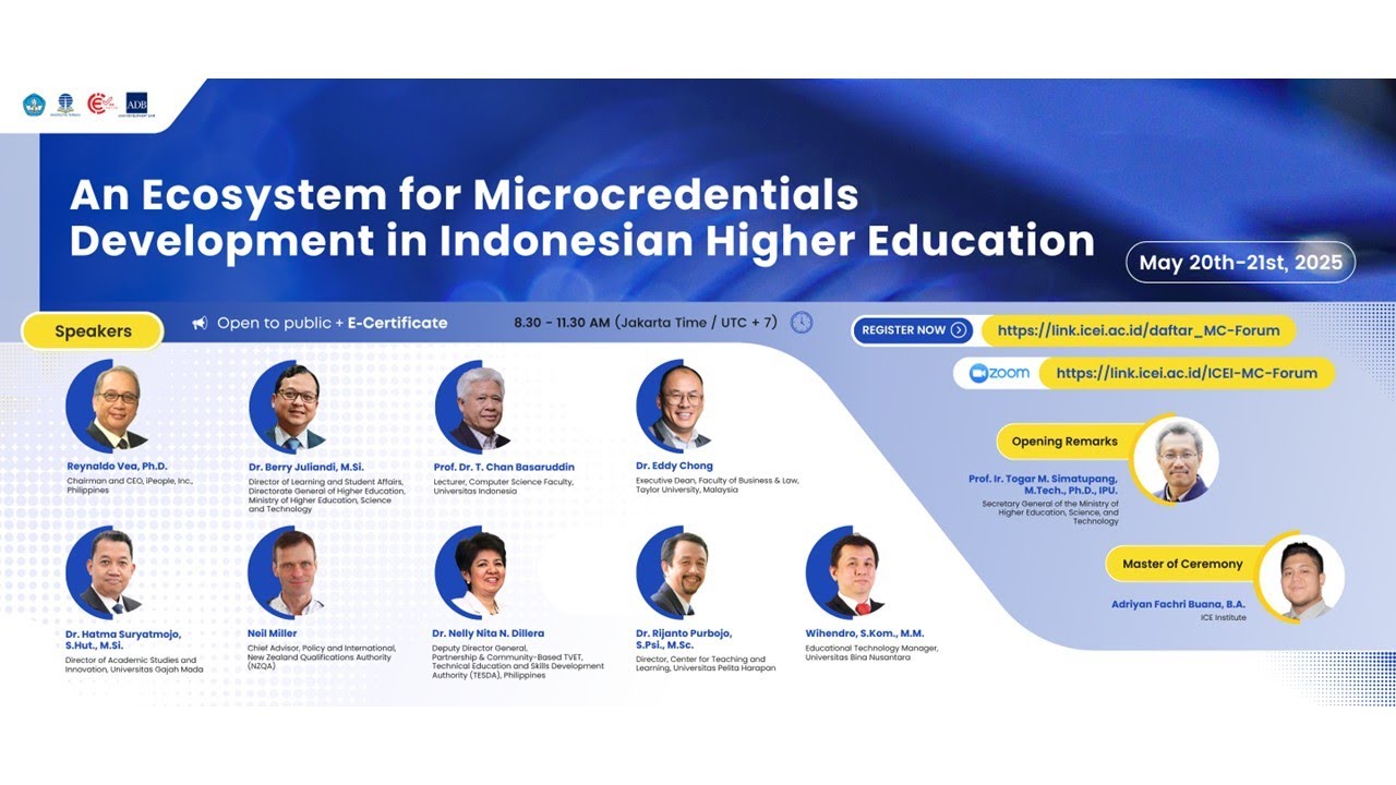 ICE Institute Online Forum “An Ecosystem For Microcredentials ...