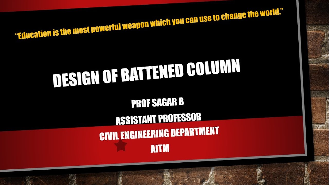 Design of Battened Column - YouTube