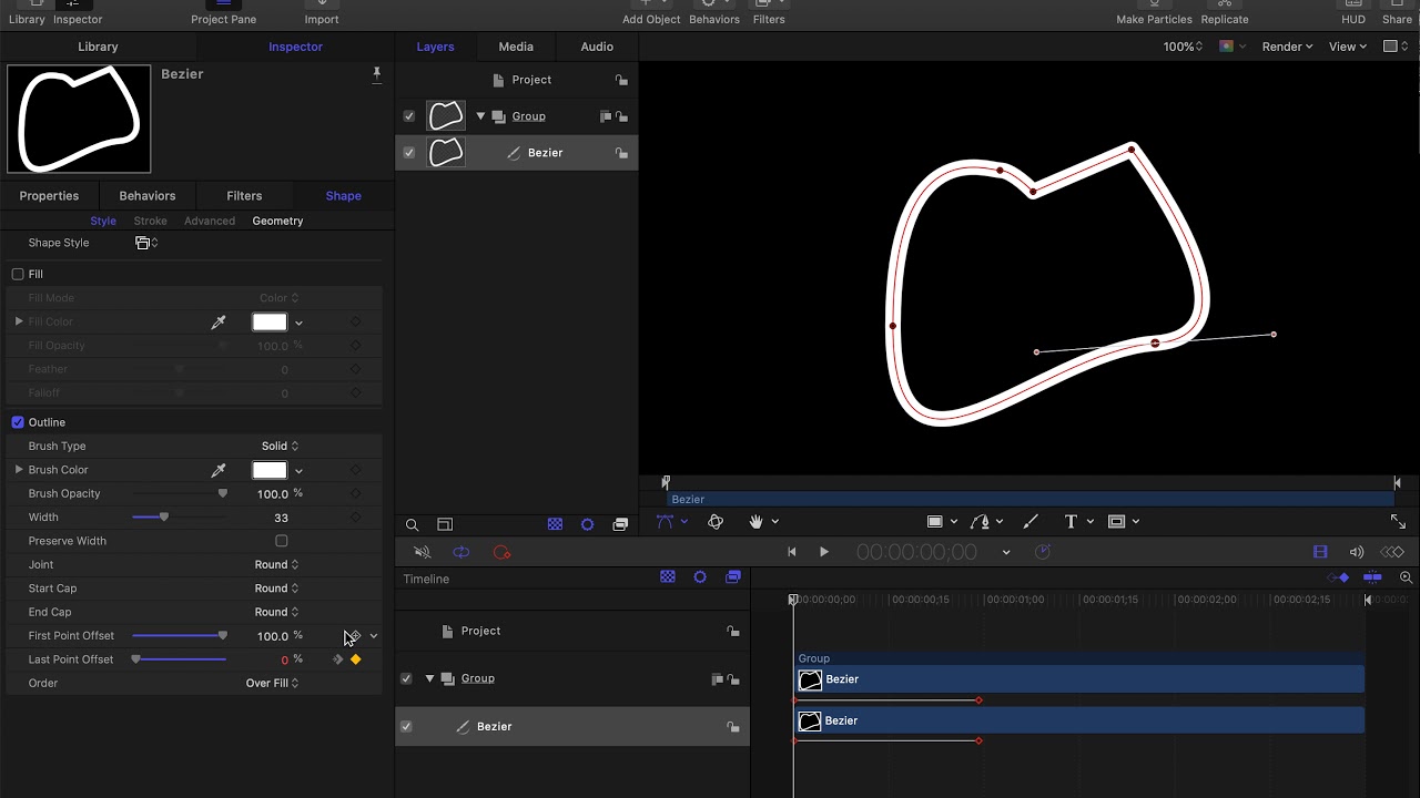 Apple Motion Tutorial: Last Point Offset, Set Start Point, Bezier Shape ...