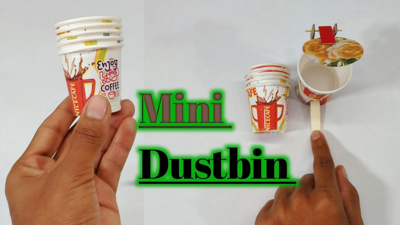 Best Mini Dustbin Made from Coffee Cup , How to make desk Organizer ...