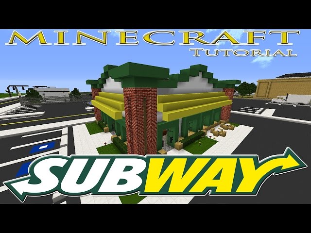 Minecraft Subway Restaurant Minecraft Let's Build #12 Subway