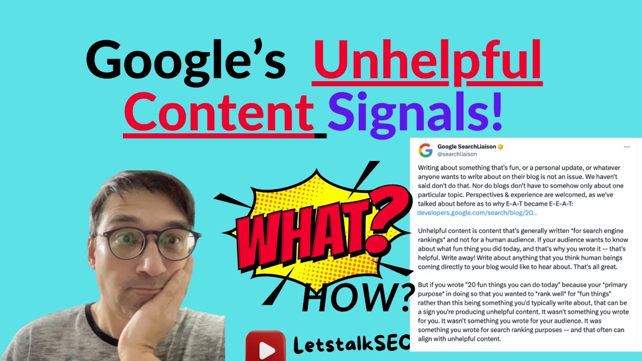 Google Hints At What Is Unhelpful Content - YouTube