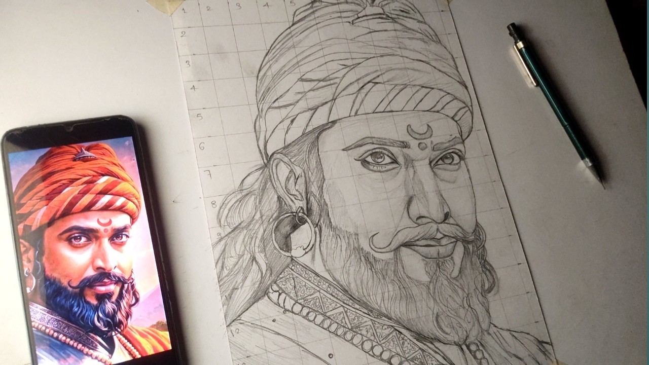 How To Draw Shivaji Maharaj Step by step || Chhatrapati Shivaji Maharaj ...