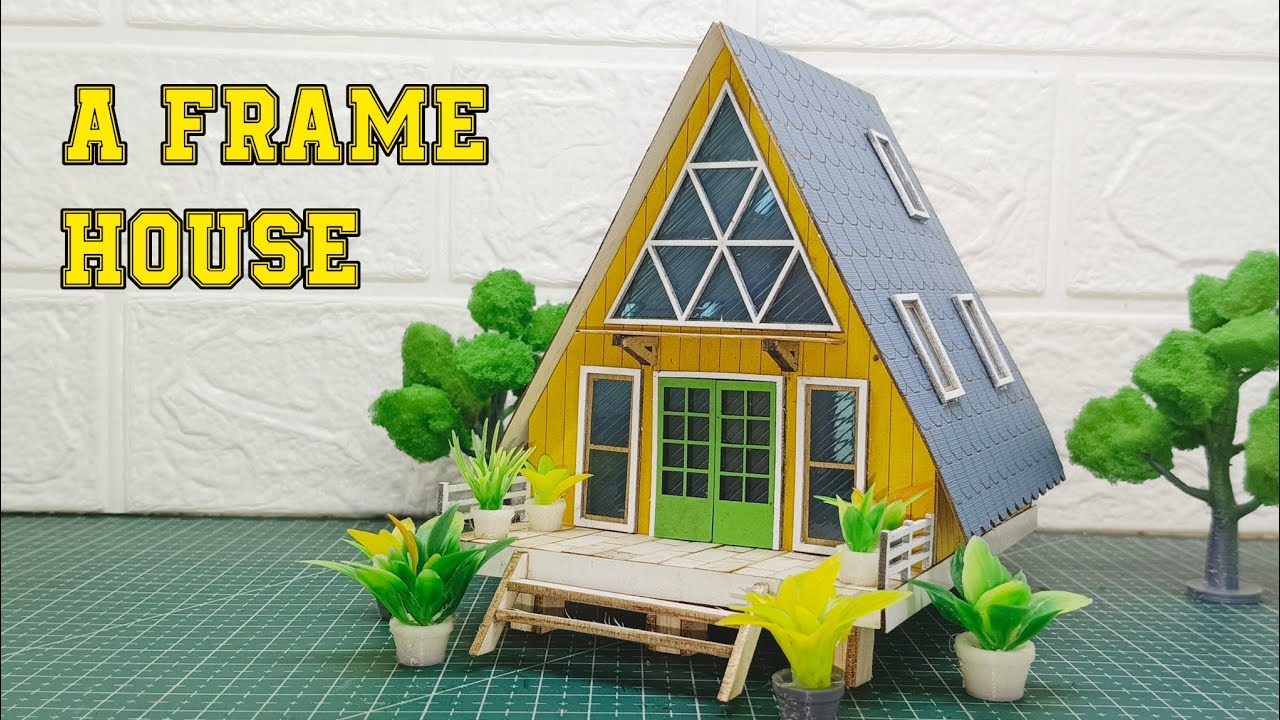 A Frame House Design With Cardboard - YouTube