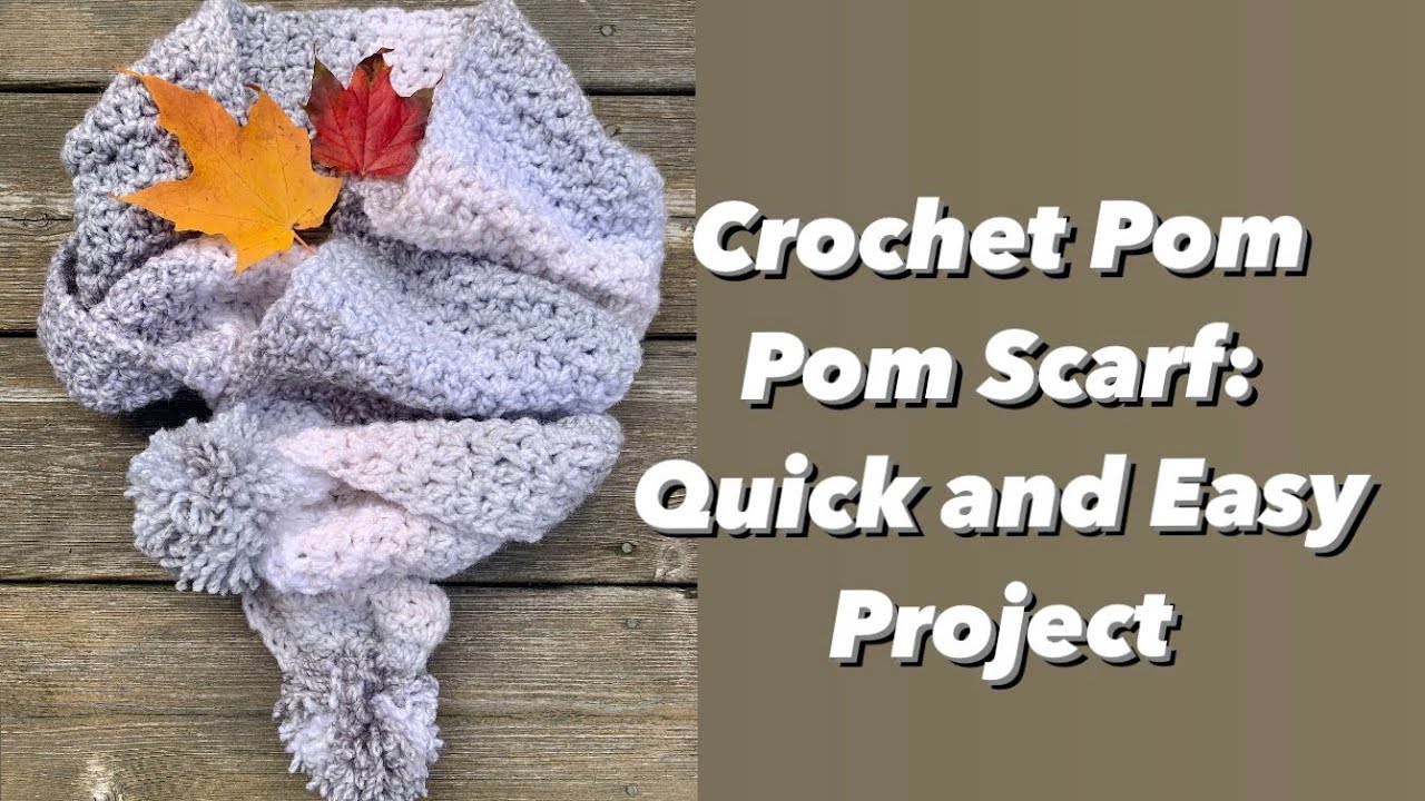 Easy Crochet Pompom Scarf - YouTube