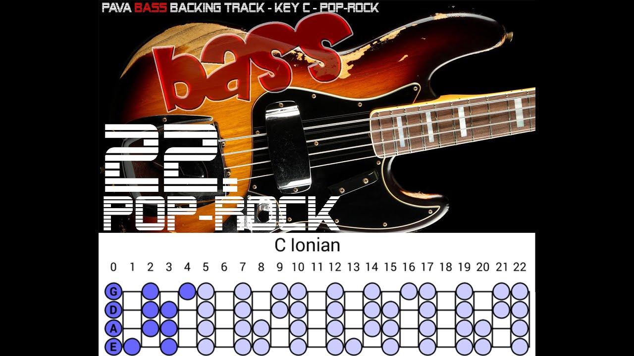 22. PAVA - C-major - pop rock BASS backing track - YouTube