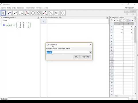 Matrices con Geogebra 1 - YouTube
